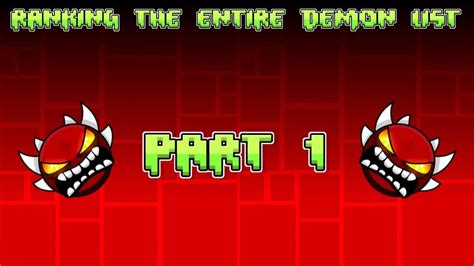 Ranking The Entire Geometry Dash Demon List Part 1