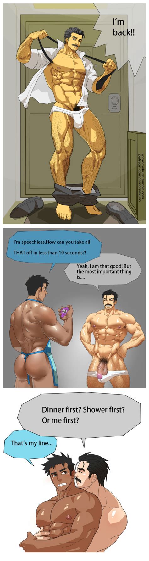Rule 34 2boys Abs Apron Balls Ballsack Bara Black Hair Body Hair