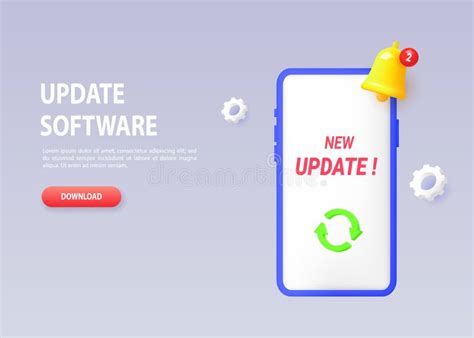 Notification Of A New Mobile App Update Smartphone System Download And