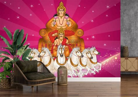 Surya Darshan Wall Of Solar Blessings Wallpaper Mural Magicdecor®