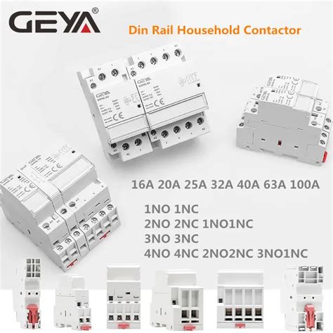 Geya Din Rail Mounted Household Modular Ac Contactor For Smart Home