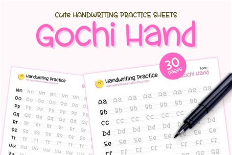 Cute Handwriting Hand Lettering Sheet Penmanship Practice Neat