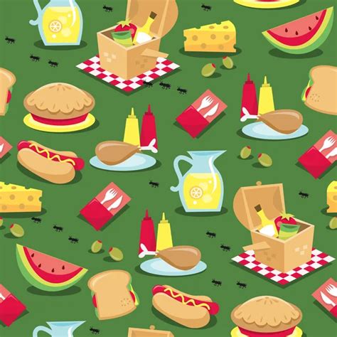 Picnic Pattern Stock Vectors Royalty Free Picnic Pattern Illustrations