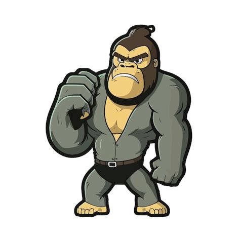 Premium Vector Cute Gorilla Cartoon Style