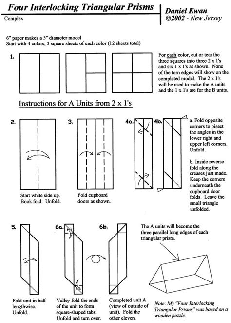 Old Diagrams Of 4 Triangular Prisms Model