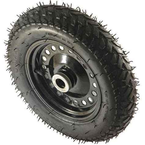 Roda 325x8 Pneumática 2 Lonas Eixo 1 Rol Rolete Aro Em Chapa Para Carrinho De Carga 150kg