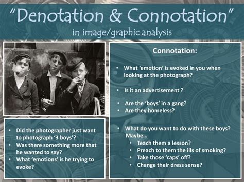 The Denotation” And Connotation” Of Imagegraphic Analysis Ppt