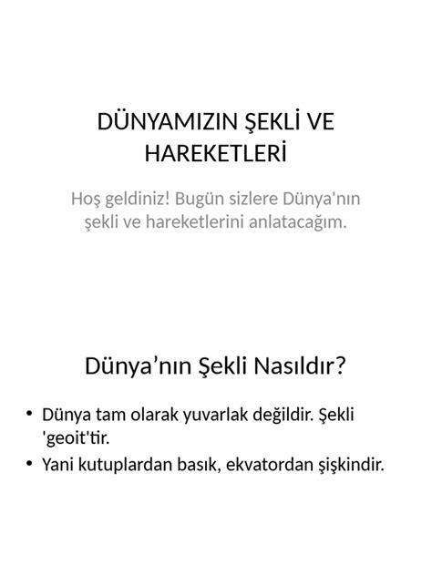 Dunyanin Sekli Ve Hareketleri Ilkokul Pdf