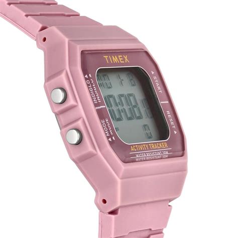 Relógio Timex Feminino Ref Tw5m55800 Digital Retangular Pedômetro Pink Rosa