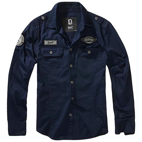 Brandit Luis Vintage Shirt With Badges Navy Size Xxxxxx Large