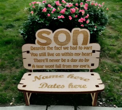 In Loving Memory Son Memorial Bench Funeral Remembrance Keepsake £7 15 Picclick Uk