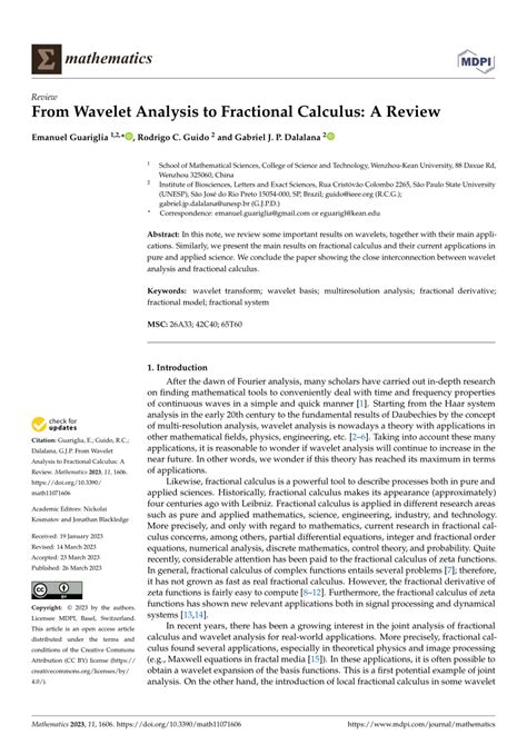 Pdf From Wavelet Analysis To Fractional Calculus A Review