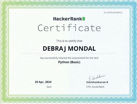 Python Hackerrank Certification Codingjourne Debraj Mondal