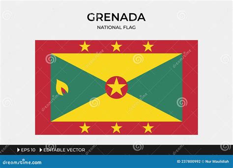 Grenada National Flag Illustration 237800992