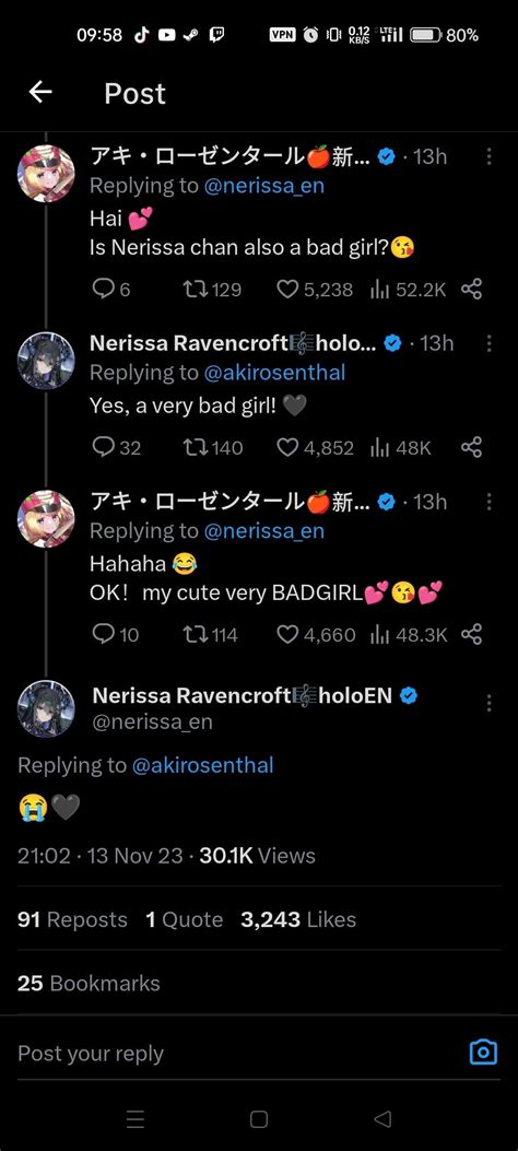Nerrisa Being Called Bad Girl By Akirose Rhololive