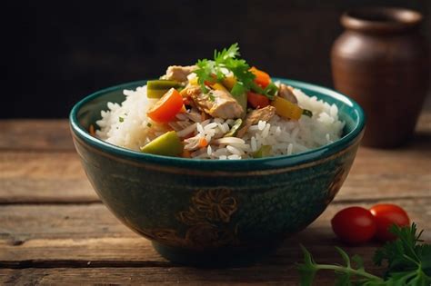 Cooked Rice Premium Ai Generated Vector