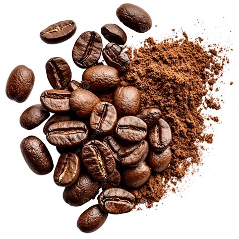 Dark Brown Coffee Beans Arranged Neatly With Powder Aromatic Coffee