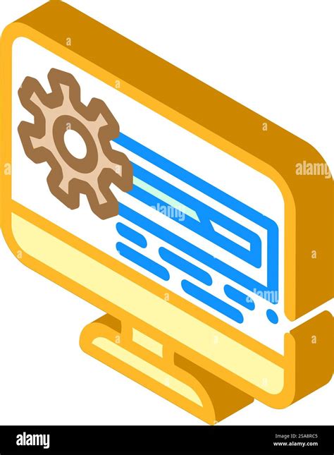 Driver Installation Repair Computer Isometric Icon Vector Driver