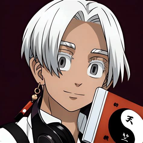 An Anime Character With White Hair Is Holding A Book And Wearing