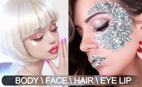 Meicoly Clear White And Silver Body Glitter Set Mermaid