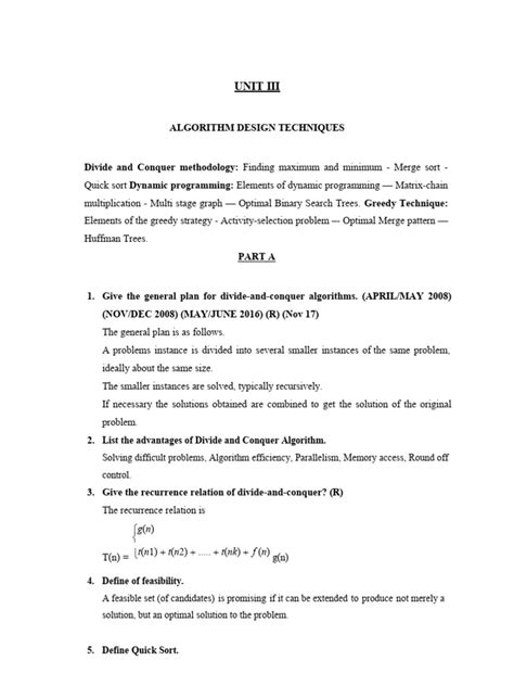 Cs3401 Algorithm Unit3 Pdf Dynamic Programming Mathematical Optimization