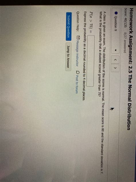 Solved Homework Assignment The Normal Distribution Chegg