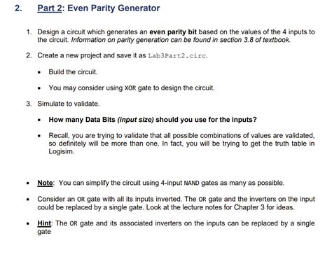 Design A Circuit Which Generates An Even Parity Chegg