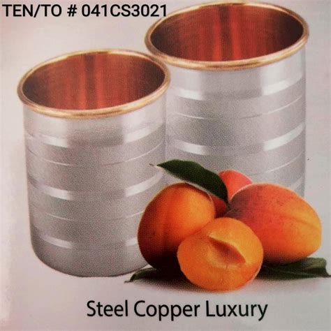 Silver And Golden Plain Ss Copper Luxury Glasses At Rs 400set In