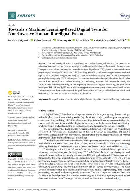 Pdf Towards A Machine Learning Based Digital Twin For Non Invasive