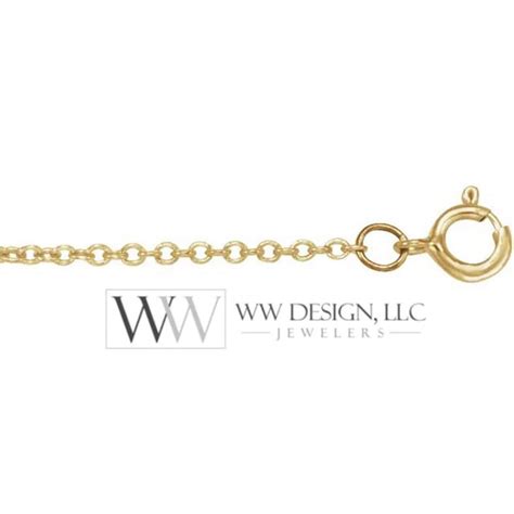 1mm Cable Chain 14k 18k 10k Solid Yellow White Or Rose Gold Platinum