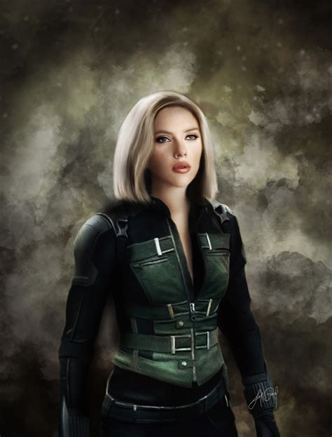 Artstation Black Widow Infinity War Digital Drawing