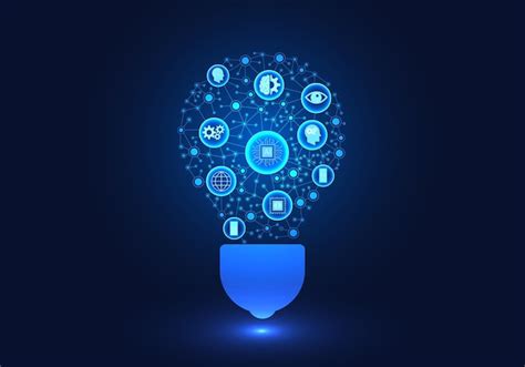 Premium Vector Artificial Intelligence In The Light Bulb Refers To