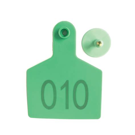 1 100 Cattle Number Ear Tags 75x10cm Set Xl Green Cow Sheep Livesto