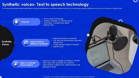 Synthetic Voices Text To Speech Technology Synthesia Ai Video