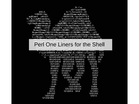 Perl One Liners Ppt