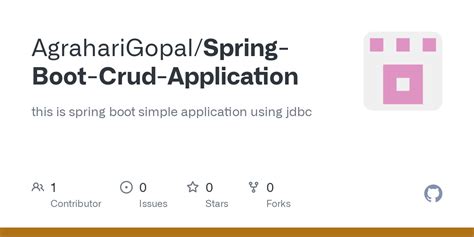 Github Agraharigopal Spring Boot Crud Application This Is Spring