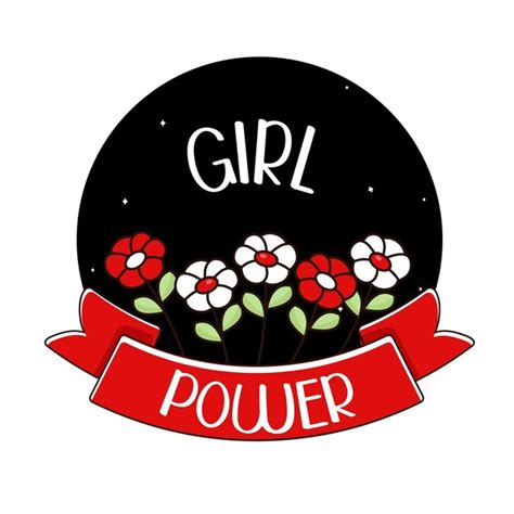 El Poder De La Chica Con Pegatinas Bonitas Feliz Día De La Mujer Vector