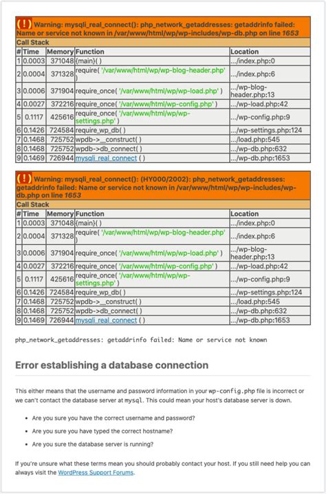 【dockerエラー】php network getaddresses getaddrinfo failed name or