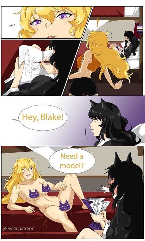 Rule 34 2girls Ahoge Black Hair Blake Belladonna Blonde Hair Canon Couple Cat Ears Catgirl