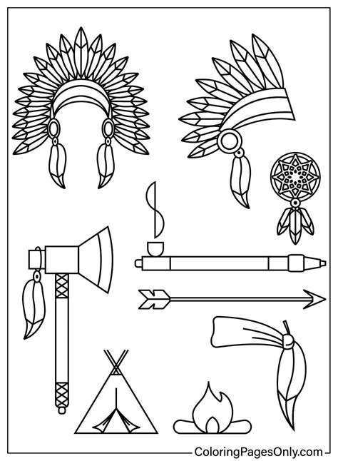 List Of Native American Symbols Coloring Pages American Symbols