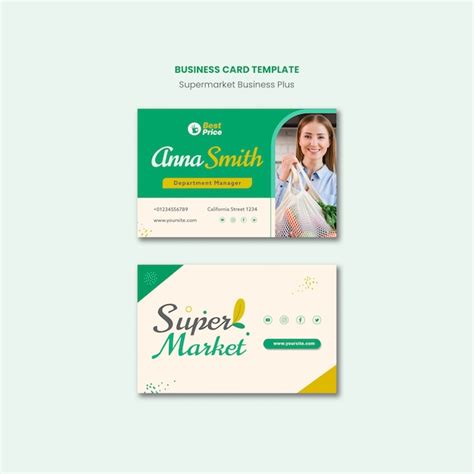 Free Psd Geometric Supermarket Business Card