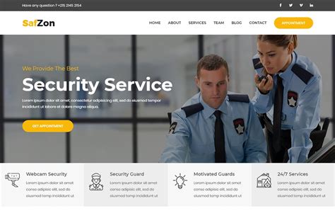 Safzon Security Guard Bootstrap 4 Template Fastcode Space