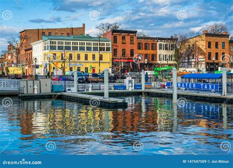 View Of The Fells Point Waterfront In Baltimore Maryland Editorial