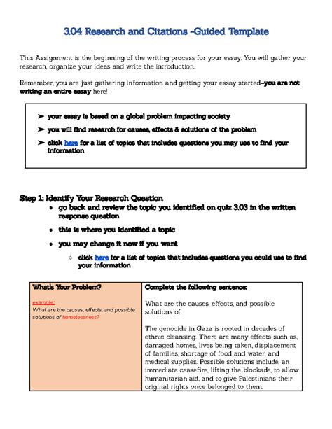 304 Research And Citations Template For Global Issues Essay Studocu