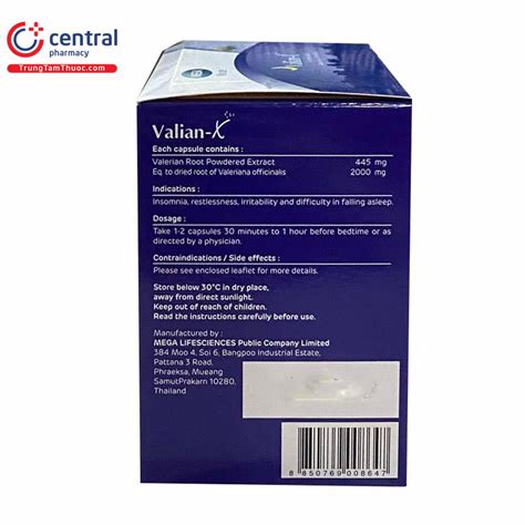 Thuốc Valian X Hộp 100 Viên Trị Mất Ngủ Lo âu Rối Loạn Giấc Ngủ