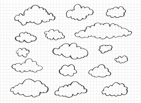 Premium Vector Free Cloud Sketch Scribble Vector Set