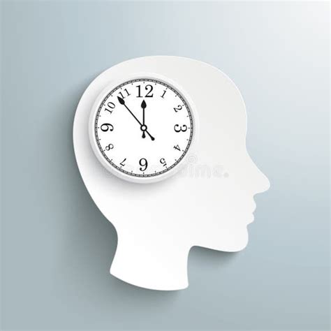 Reloj Cabeza Humana Cerebro Ilustración Del Vector Ilustración De