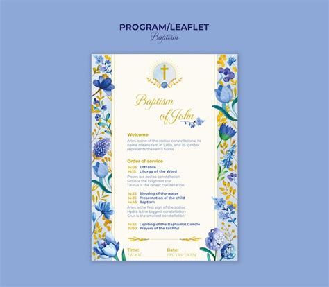 Baptism Program Template Design Free Psd
