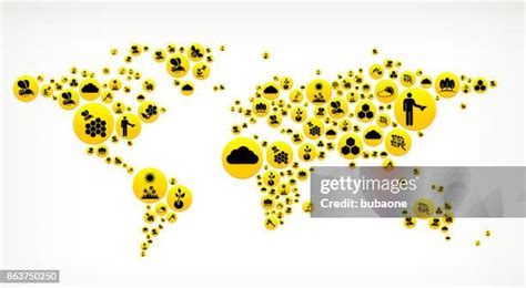 World Map Honey Bee Vector Yellow Button Pattern High Res Vector Graphic Getty Images
