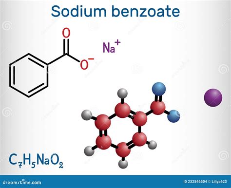 Sodium Benzoate Molecule It Is Antimicrobial Antifungal Preservative